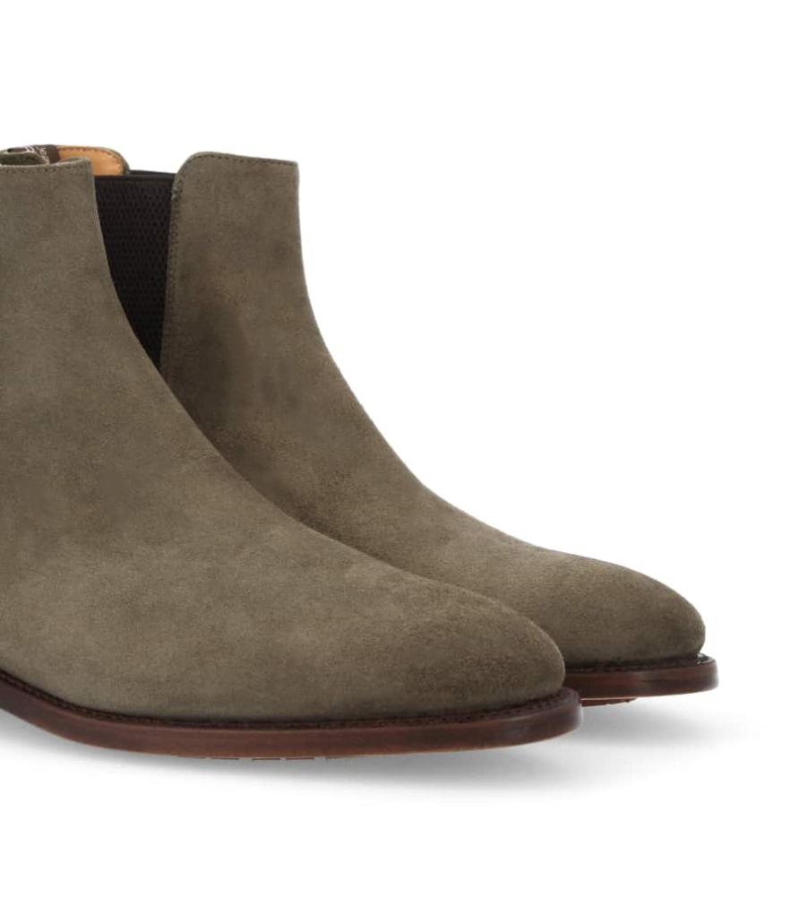 Boot chelsea Dandy Cuir velours Kaki Jean-Baptiste Rautureau pour homme ...